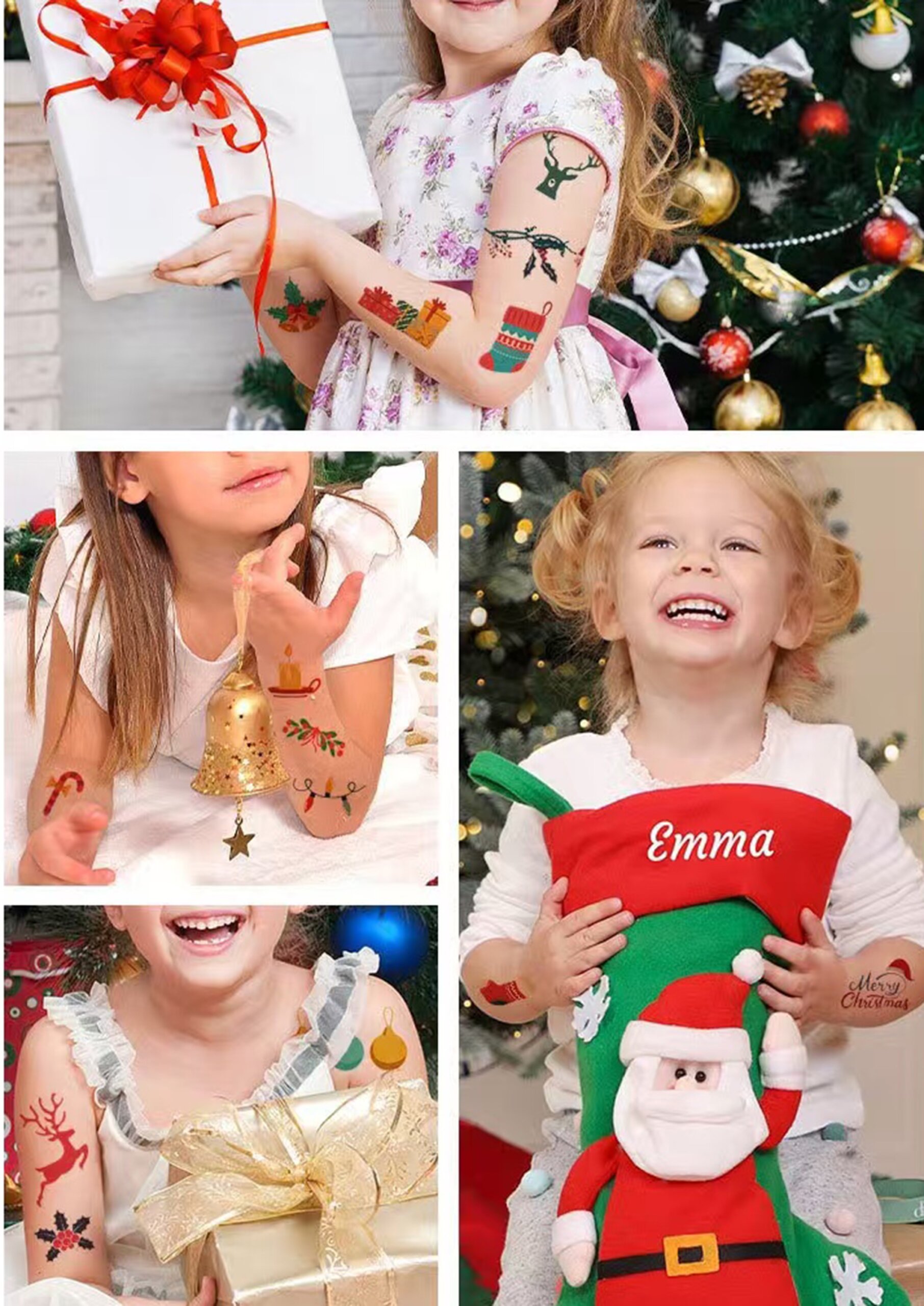 Christmas Atmosphere Slogan（6 tattoos）-Christmas Temporary tattoos ...