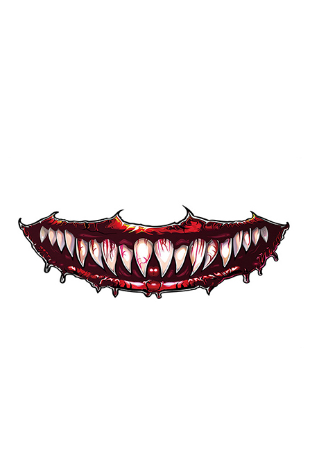 Creepy Halloween Temporary Tattoo – Evil Mouth (1 Tattoo)
